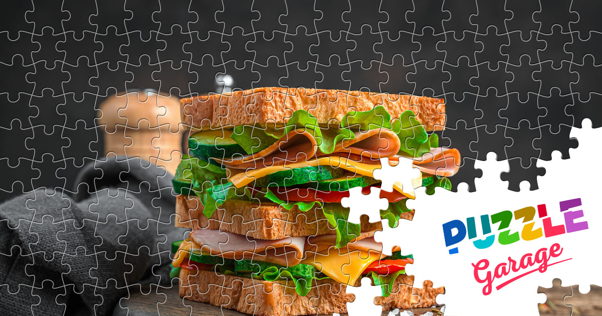 Sandwich with ham and fresh vegetables Jigsaw Puzzle (Home, Food ...