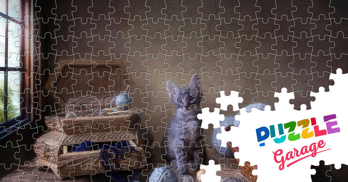 Kitten on the table Jigsaw Puzzle (Animals, Pets) | Puzzle Garage