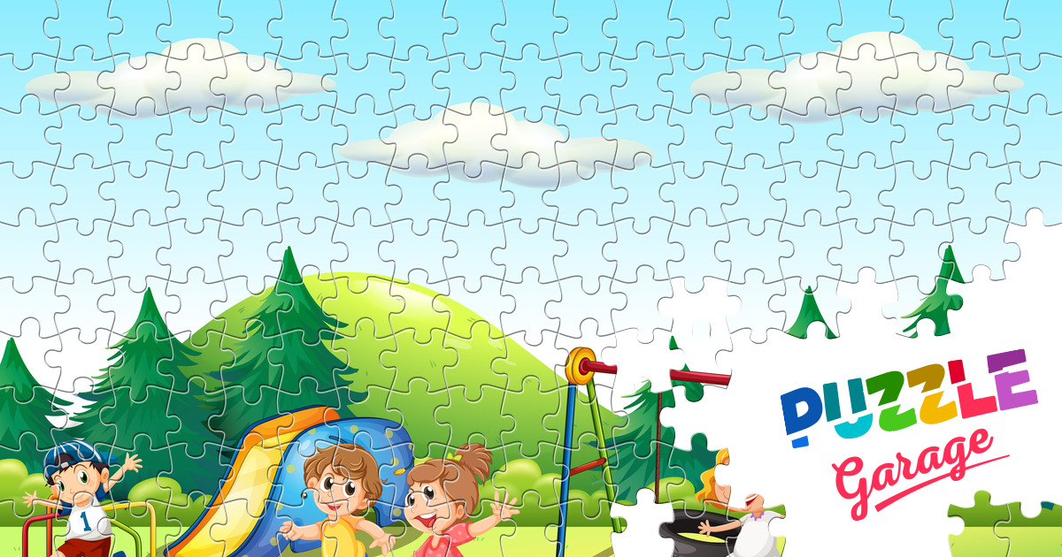 Children on the playground Jigsaw Puzzle (For children, Cartoon ...
