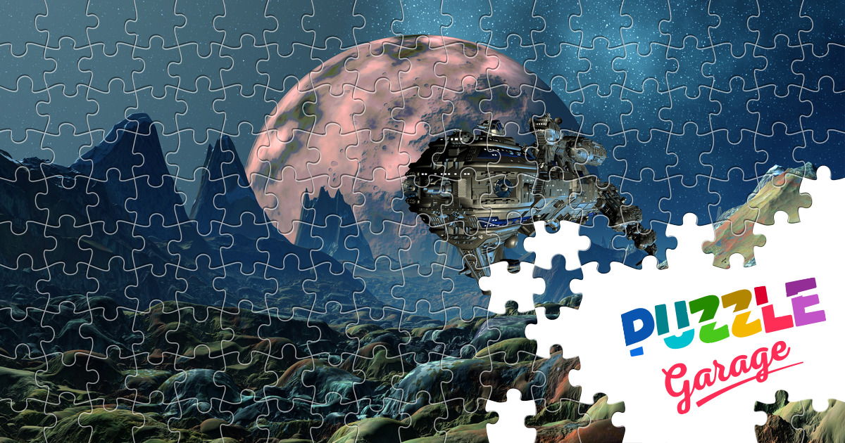 Spaceship on the planet Jigsaw Puzzle (Space, Sci-Fi) | Puzzle Garage