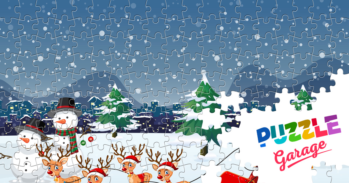 Santa Claus on a sleigh Jigsaw Puzzle (For children, Cartoon ...