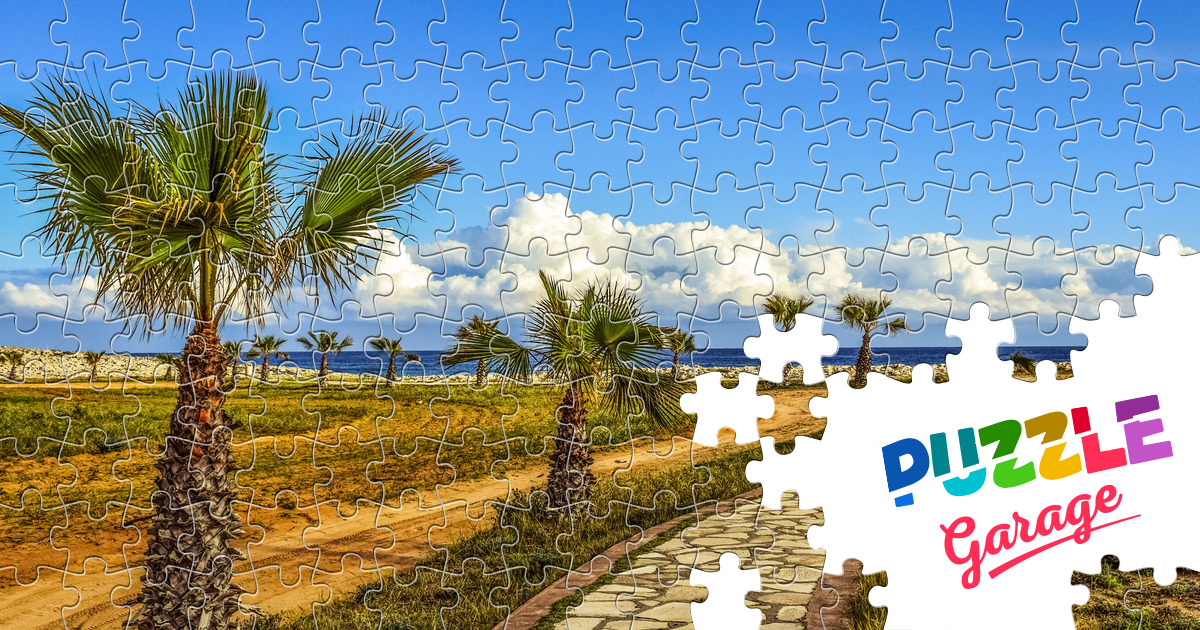 Palm trees on the shore Jigsaw Puzzle (Countries, Cyprus) | Puzzle Garage