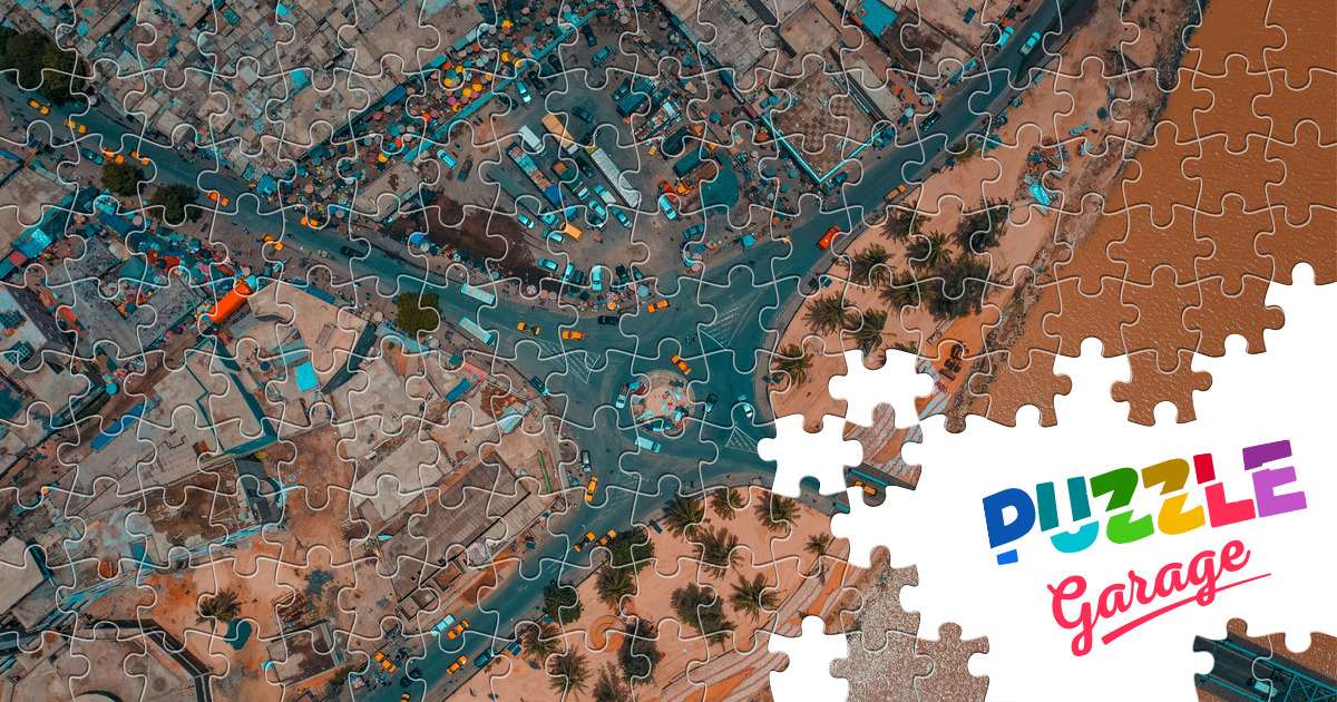 Aerial view of Saint-Louis, Senegal Jigsaw Puzzle (Countries, Senegal ...