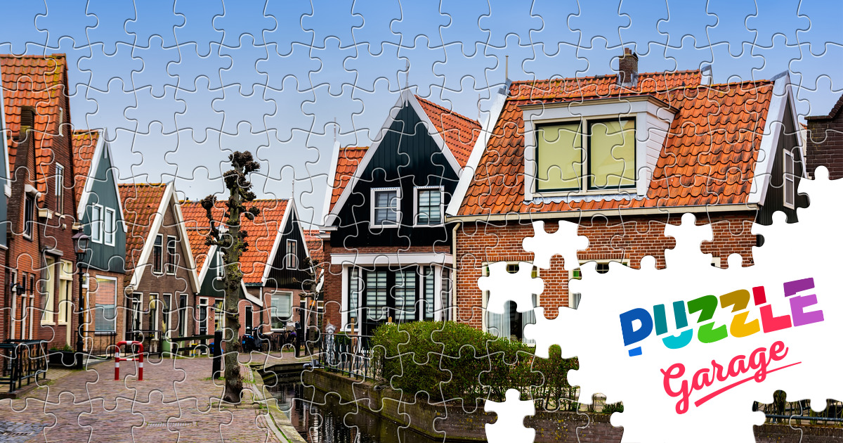 Traditional houses in Volendam Jigsaw Puzzle (Countries, Netherlands ...