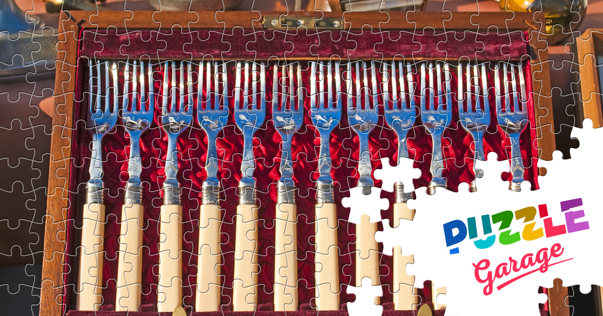 Vintage Fork Set Jigsaw Puzzle (History, Flea market) | Puzzle Garage