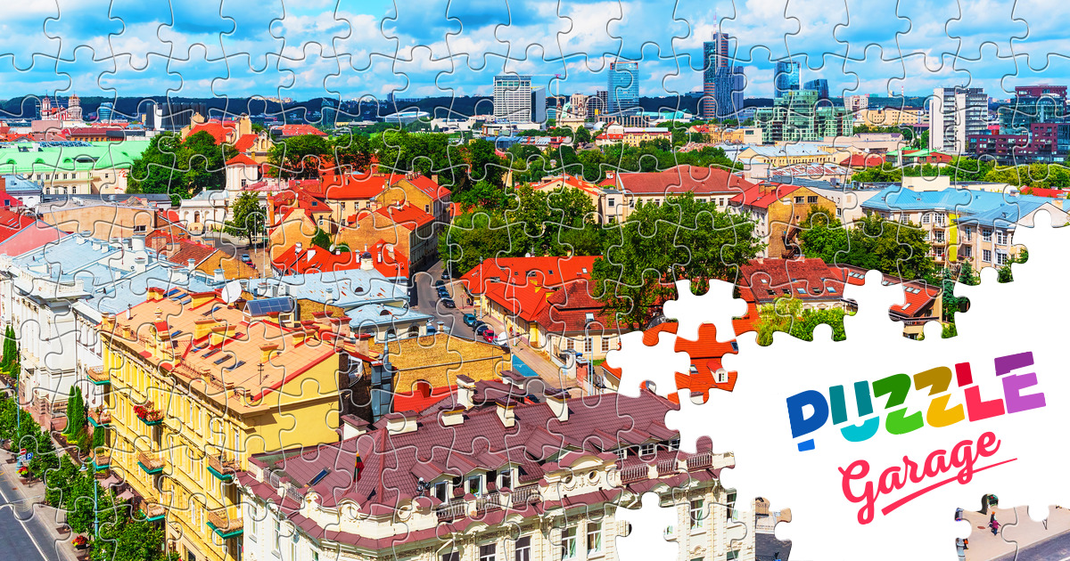 Old Town architecture in Vilnius Jigsaw Puzzle (Countries, Lithuania ...