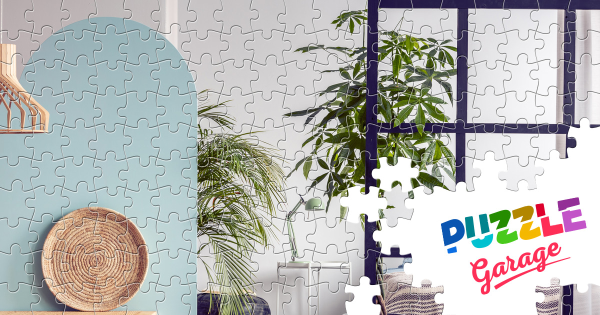 Bedroom interior with a partition Jigsaw Puzzle (Home, Interiors ...