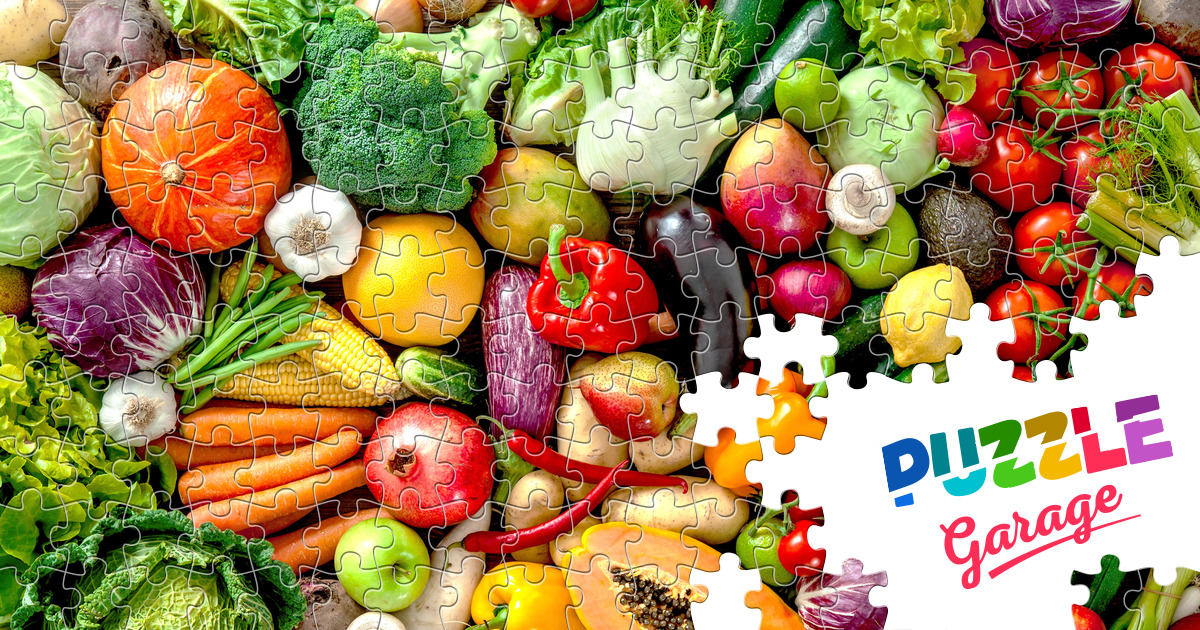 Assortment of fresh vegetables and fruits Jigsaw Puzzle (Plants ...