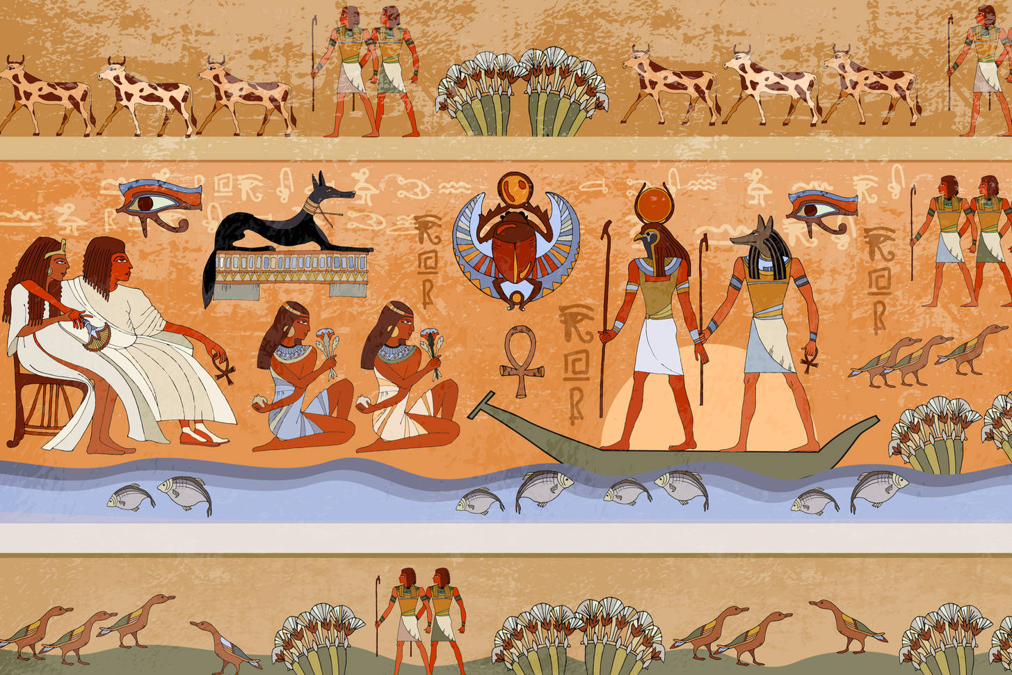 Frescoes of ancient egypt Jigsaw Puzzle (Countries, Egypt) | Puzzle Garage