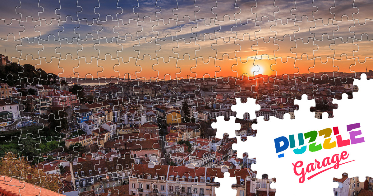 Sunset over Lisbon Jigsaw Puzzle (Countries, Portugal) | Puzzle Garage