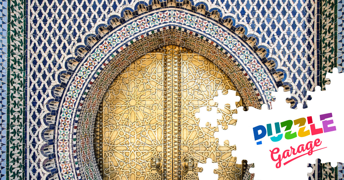 Golden doors of the Royal Palace in Fez Jigsaw Puzzle (Countries ...