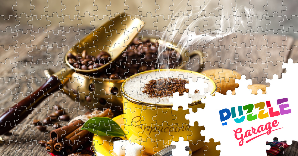 Cappuccino and cupcakes on the table Jigsaw Puzzle (Home, Food ...