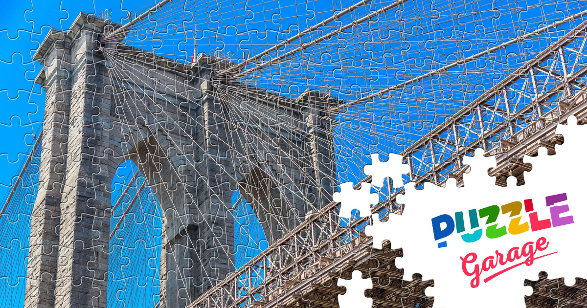 Bottom view of the Brooklyn Bridge Jigsaw Puzzle (Architecture, Bridges ...