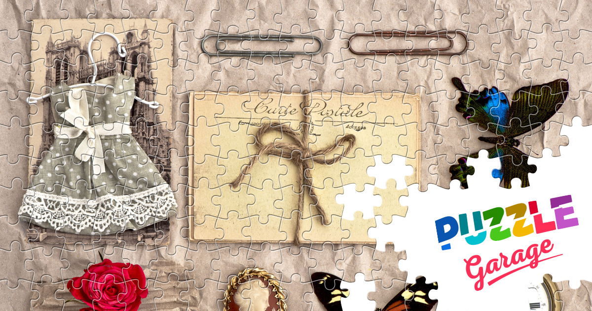 Vintage items and butterflies Jigsaw Puzzle (History, Retro) | Puzzle ...