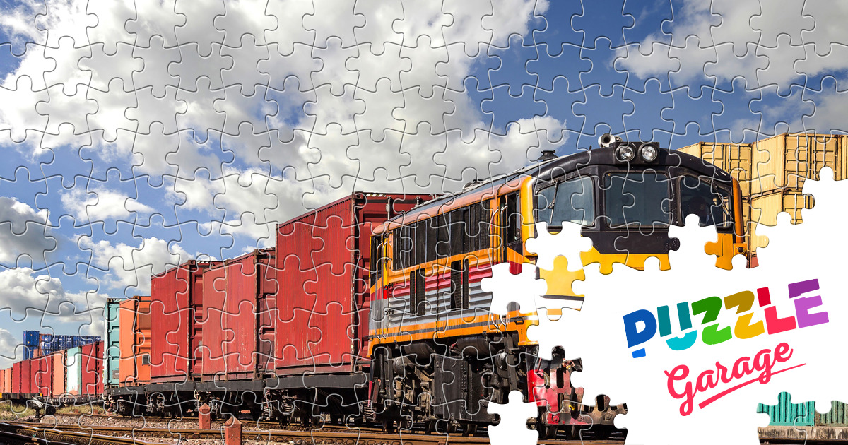 Container train Jigsaw Puzzle (Technics, Trains) | Puzzle Garage