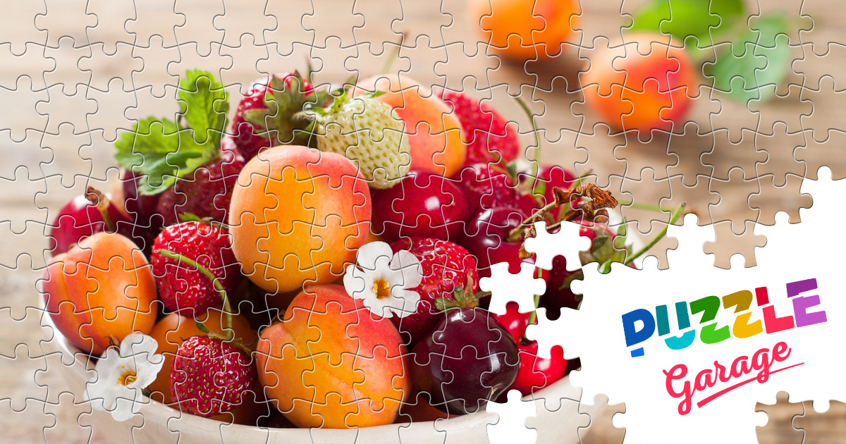 Fruits and berries in a white plate Jigsaw Puzzle (Plants, Berries ...