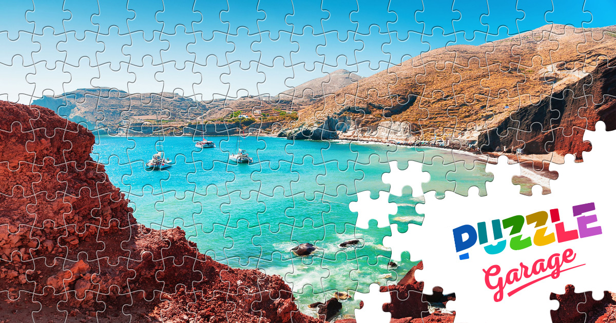A beach on the island of Santorini Jigsaw Puzzle (Countries, Greece ...