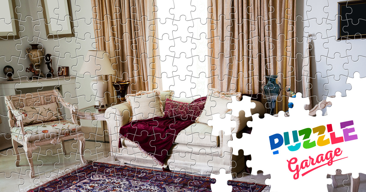 Living room interior in oriental style Jigsaw Puzzle (Home, Interiors ...