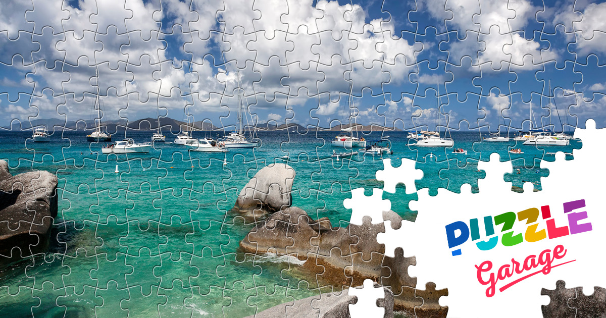 Moored boats in Virgin Gorda Jigsaw Puzzle (Countries, Great Britain ...