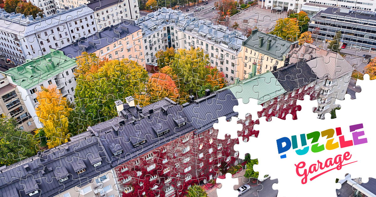 Aerial view of houses Jigsaw Puzzle (Countries, Finland) | Puzzle Garage