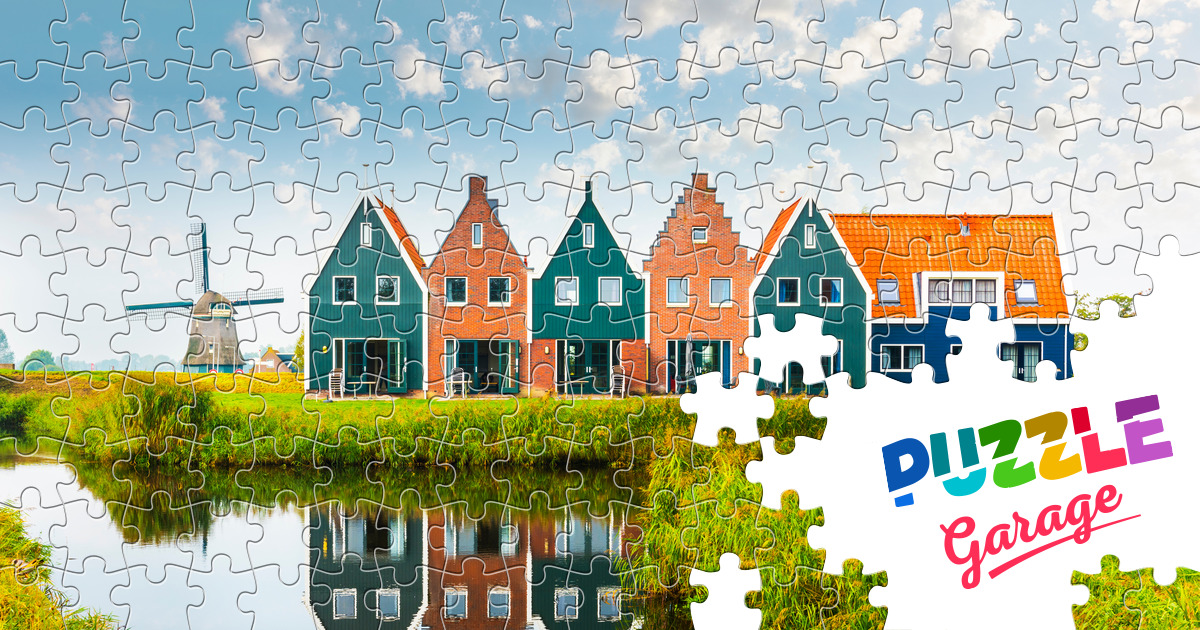 Colored houses in Volendam Jigsaw Puzzle (Countries, Netherlands ...