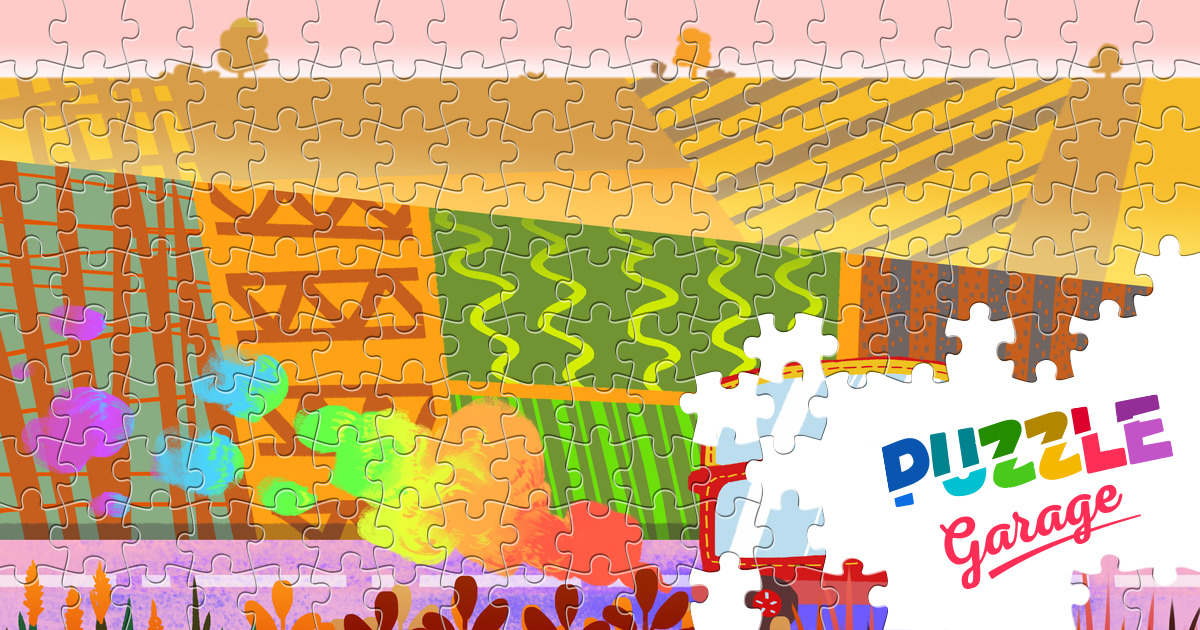 Car in the fields Jigsaw Puzzle (For children, Cartoon Illustrations ...