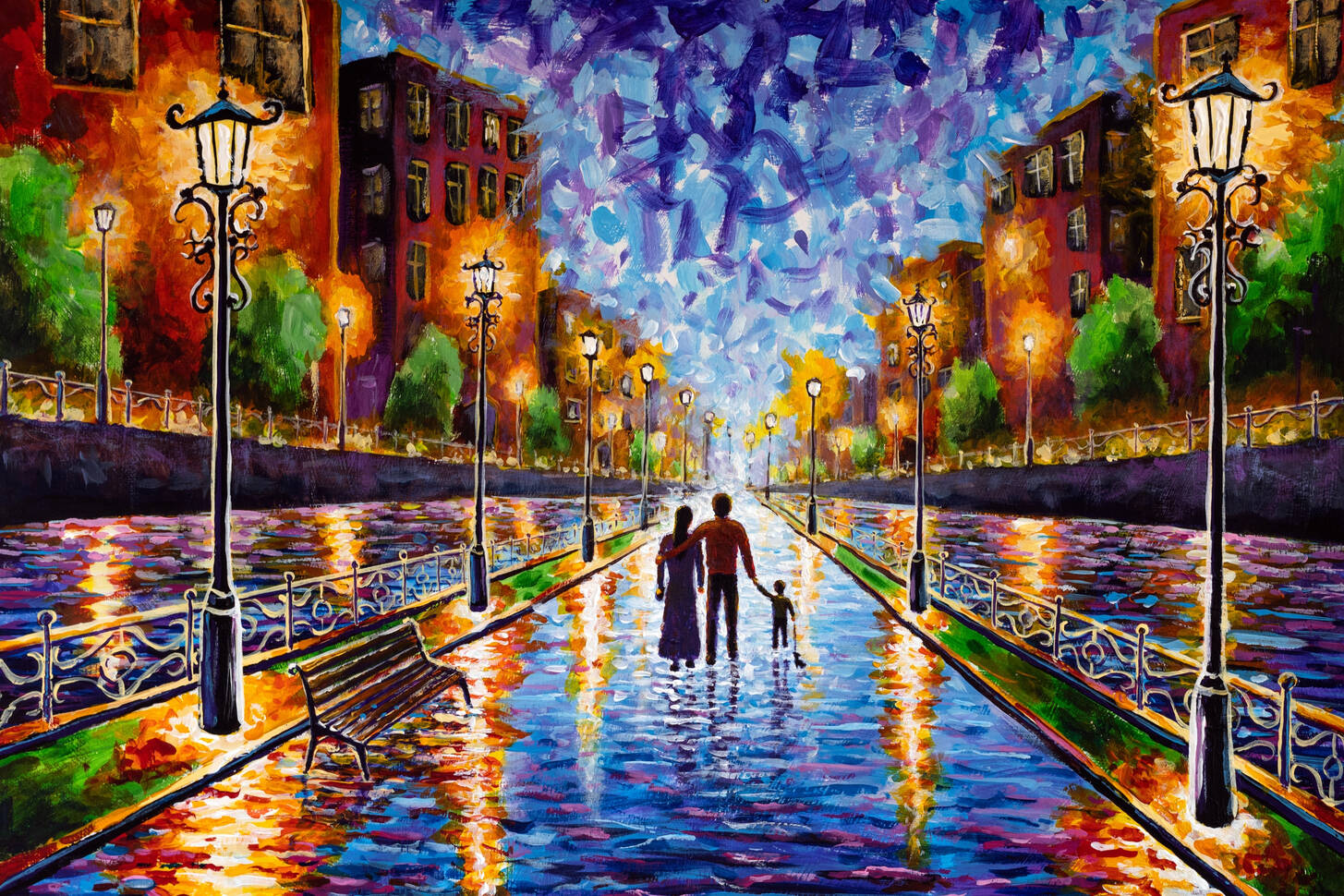 Evening city Jigsaw Puzzle (Art, Painting) | Puzzle Garage
