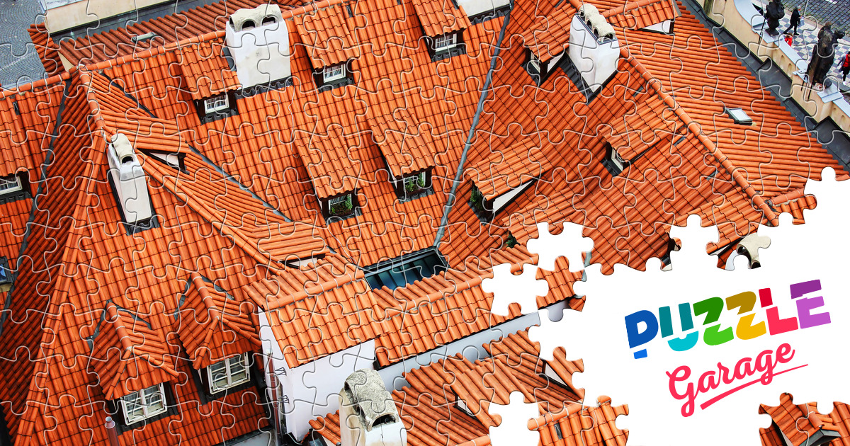 Tiled roofs in Prague Jigsaw Puzzle (Architecture, Roofs) | Puzzle Garage