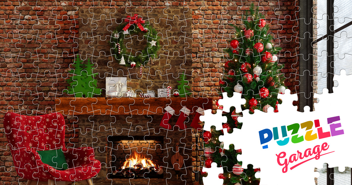 Living room interior with a Christmas tree Jigsaw Puzzle (Home ...