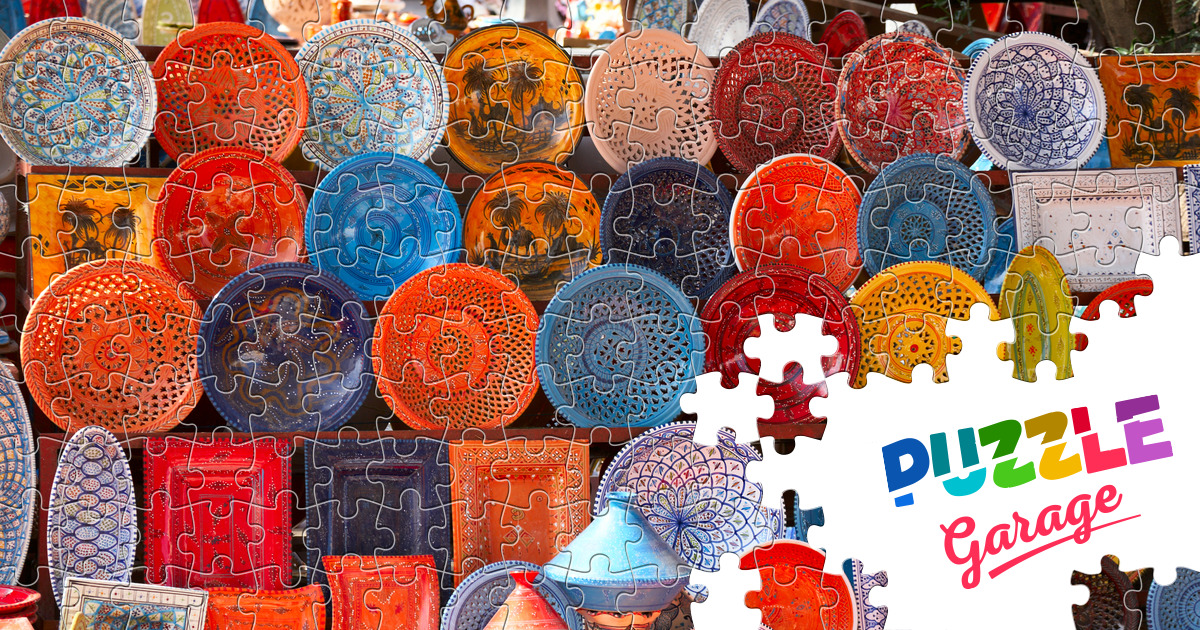 Earthenware market Jigsaw Puzzle (Countries, Morocco) | Puzzle Garage