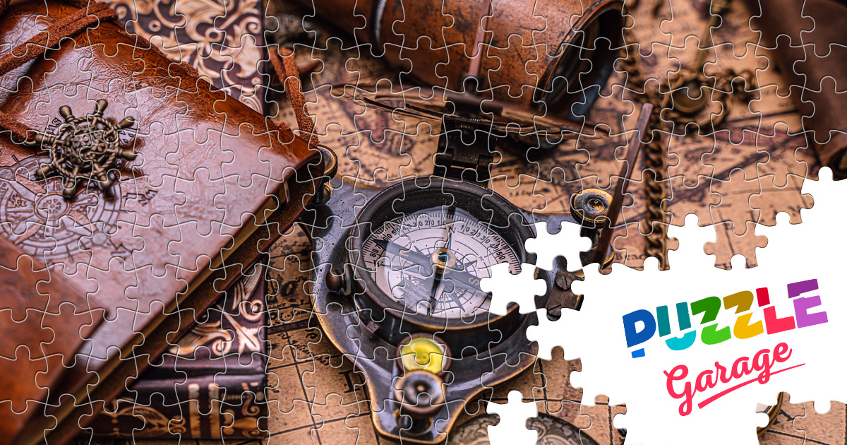 Map, compass and clock Jigsaw Puzzle (History, Maps) | Puzzle Garage