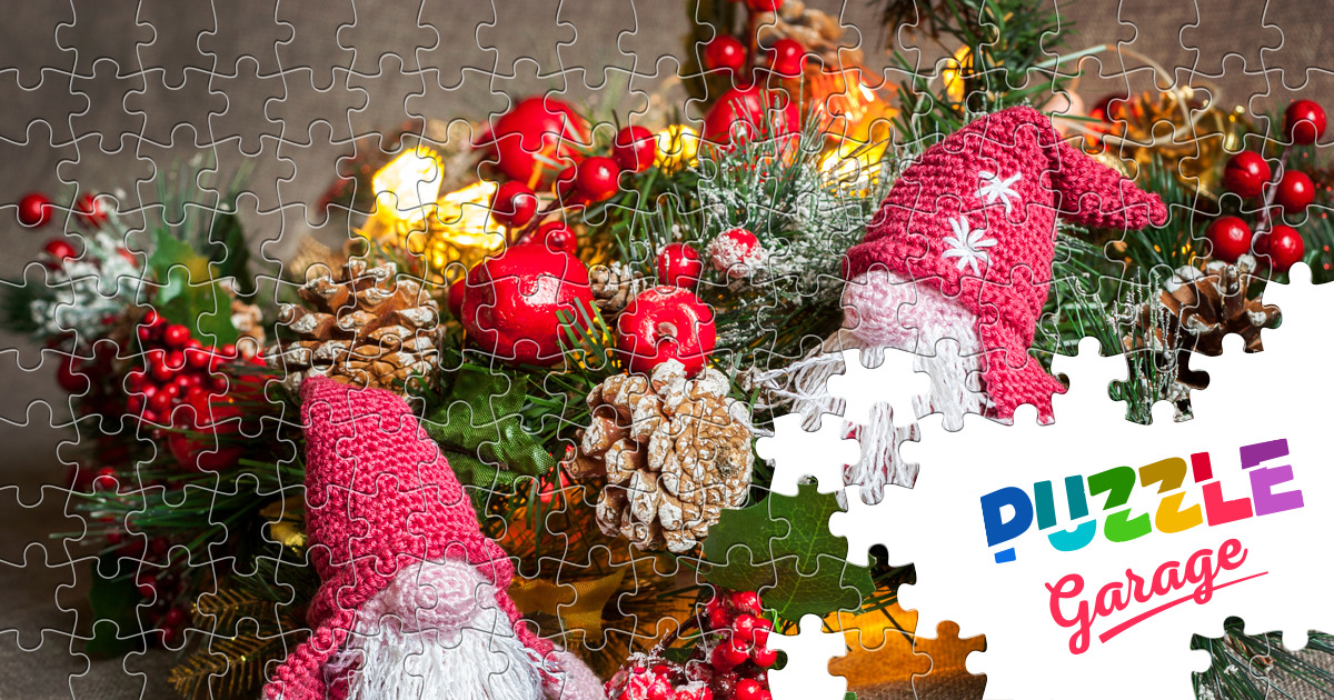 Christmas composition with gnomes Jigsaw Puzzle (Holidays, New Year ...