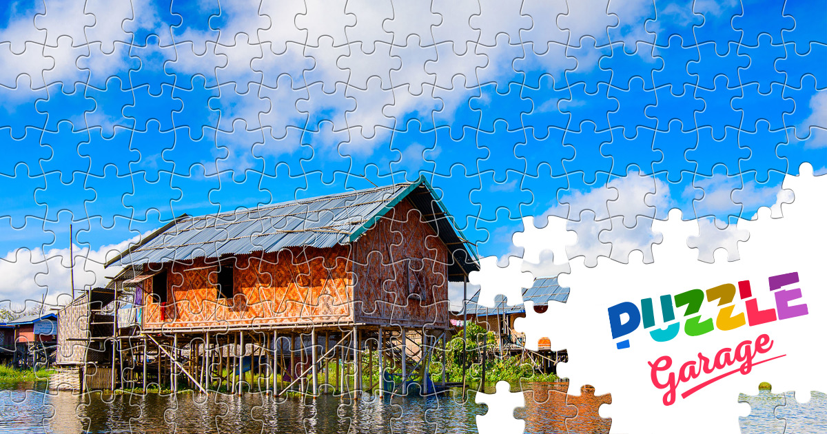 Inle Lake Village Jigsaw Puzzle (Countries, Myanmar) | Puzzle Garage
