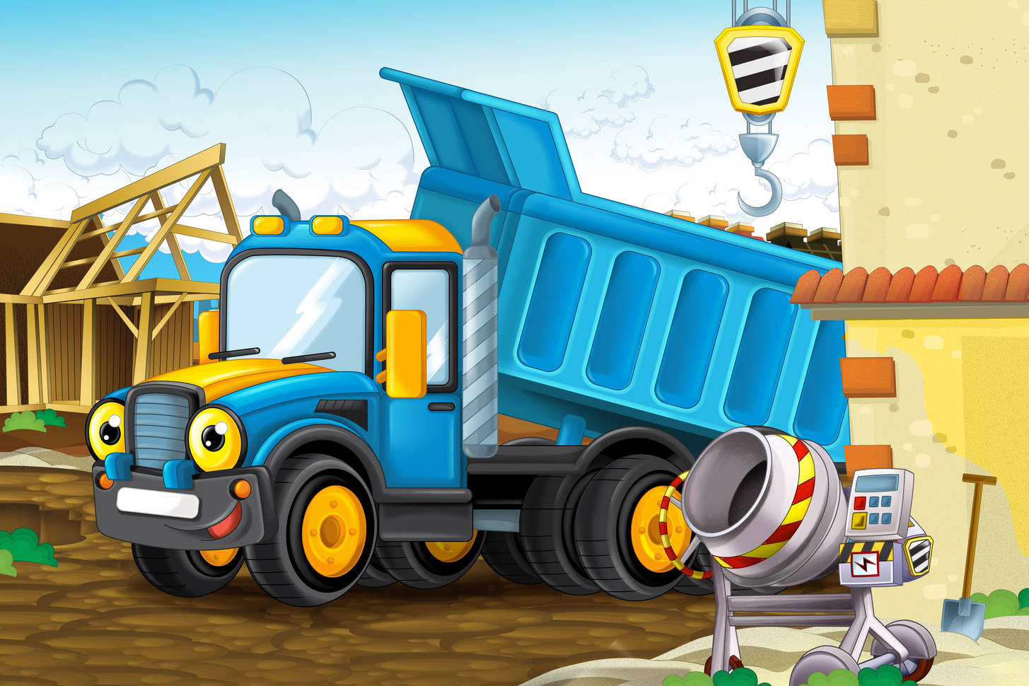 Construction site truck Jigsaw Puzzle (For children, Cartoon ...