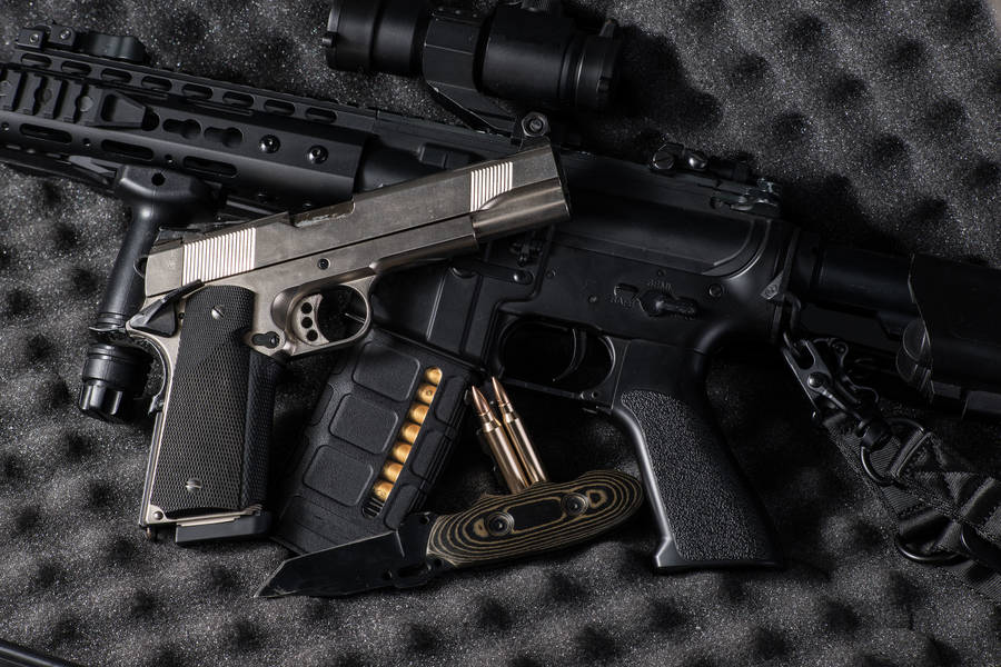 Weapon on a wooden table Jigsaw Puzzle (Stuff, Weapons) | Puzzle Garage