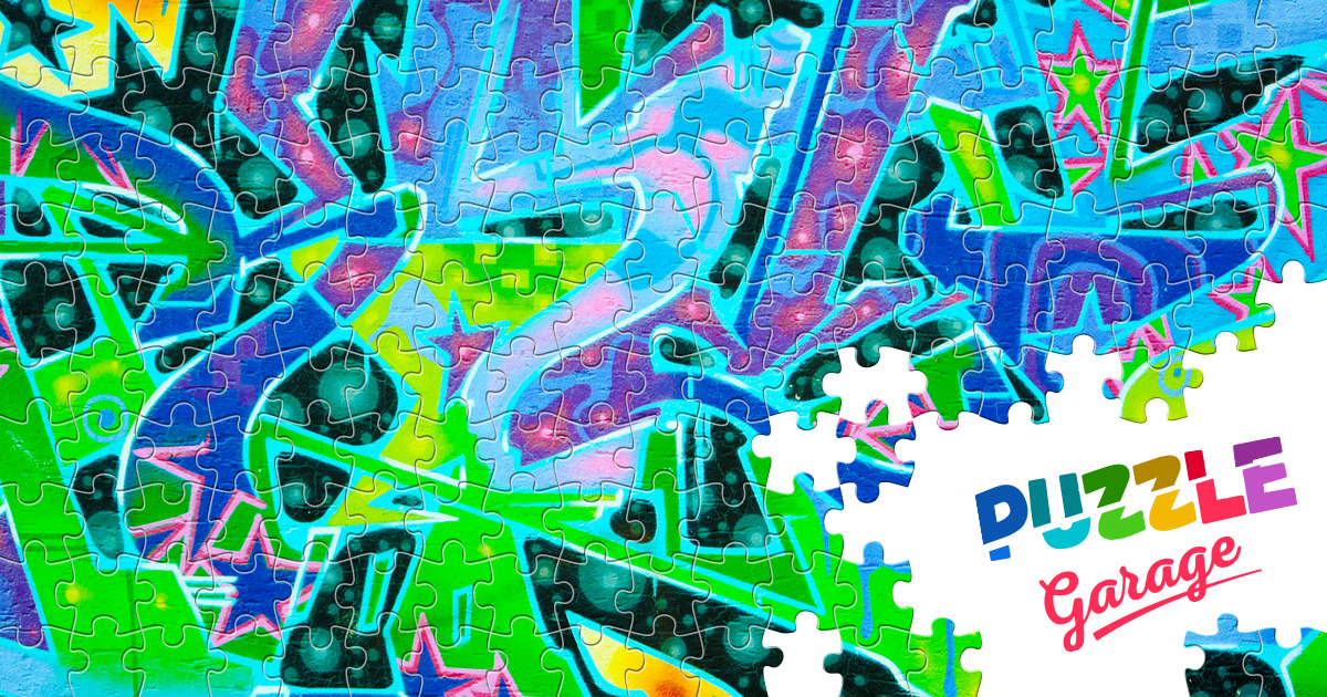 City wall with abstract graffiti Jigsaw Puzzle (Art, Graffiti) | Puzzle ...