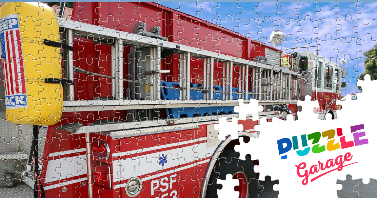Fire truck and equipment Jigsaw Puzzle (Technics, Special machinery ...