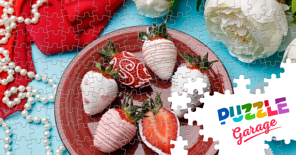 Strawberries in white chocolate Jigsaw Puzzle (Home, Food) | Puzzle Garage