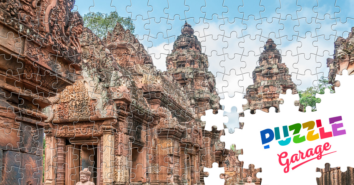 Temple Banteay Srei Jigsaw Puzzle (Countries, Cambodia) | Puzzle Garage