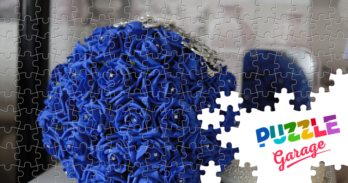 Wedding bouquet of blue roses Jigsaw Puzzle (Holidays, Wedding ...