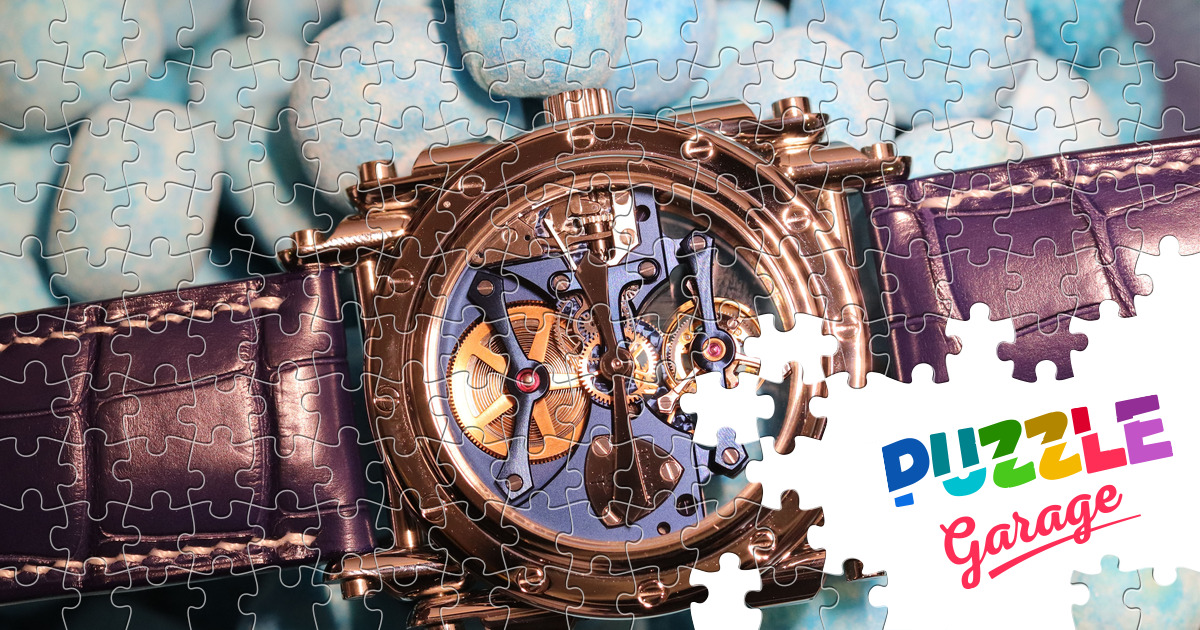 Wrist watch on blue stones Jigsaw Puzzle (Stuff, Watches) | Puzzle Garage