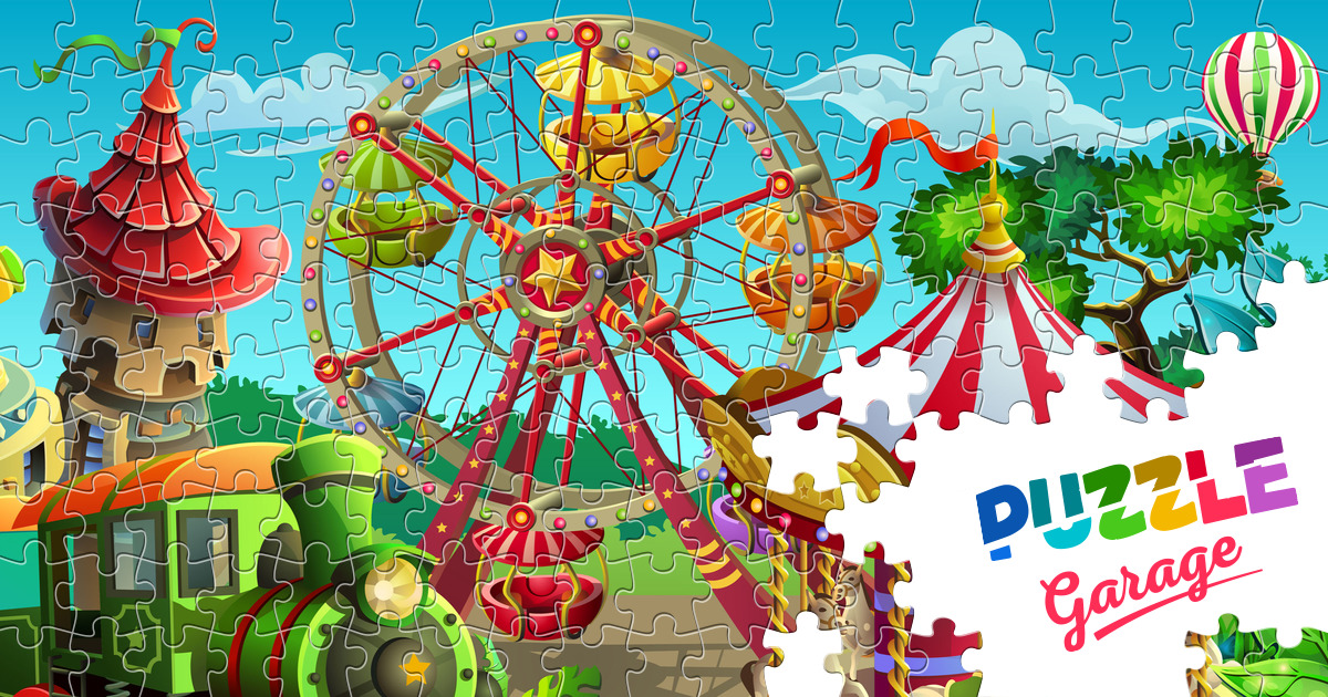 Amusement park Jigsaw Puzzle (For children, Cartoon Illustrations ...