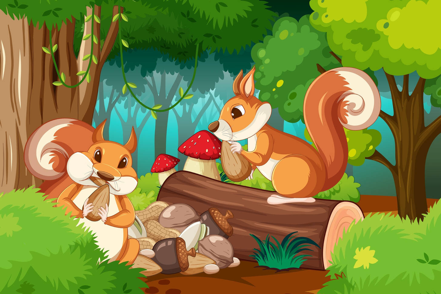 Forest squirrels Jigsaw Puzzle (For children, Cartoon Illustrations ...