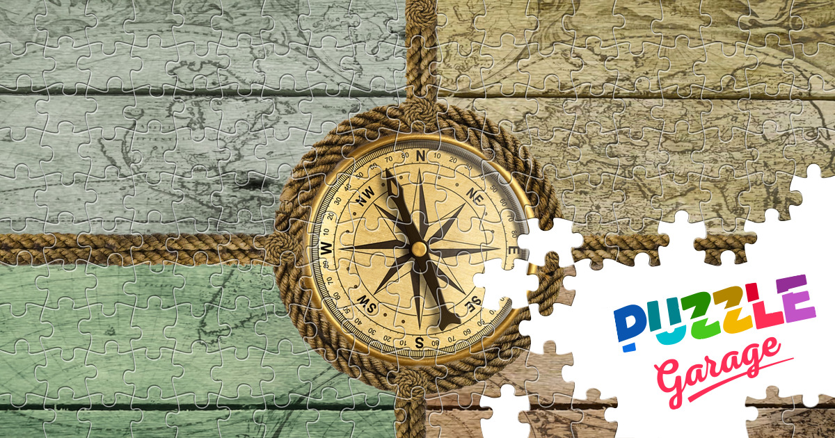 Anchor compass on the map Jigsaw Puzzle (History, Maps) | Puzzle Garage