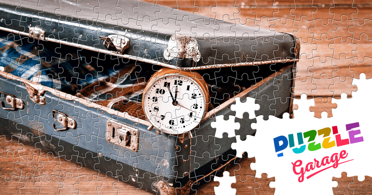 Old suitcase and alarm clock Jigsaw Puzzle (Stuff, Watches) | Puzzle Garage
