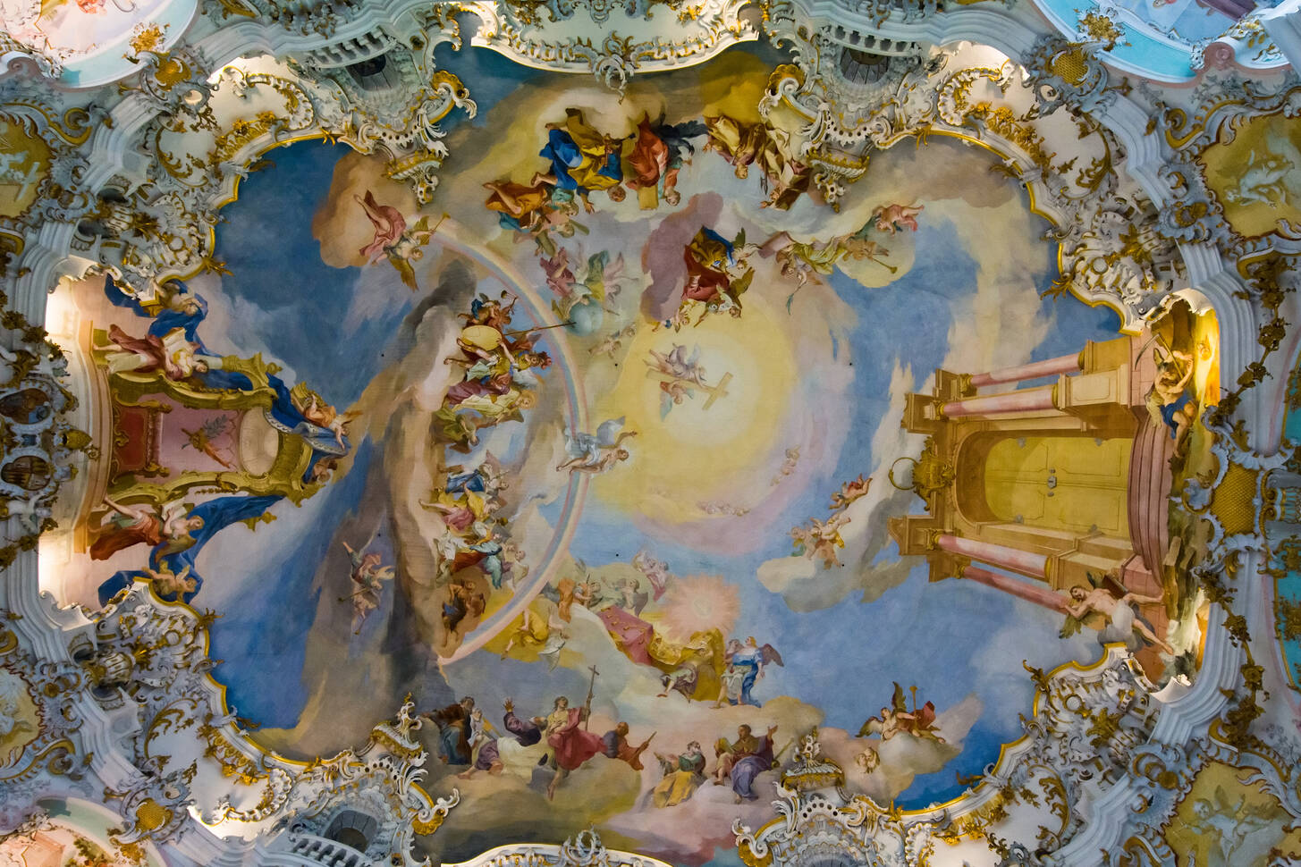 Ceiling painting in Wieskirche church Jigsaw Puzzle (Countries, Germany ...