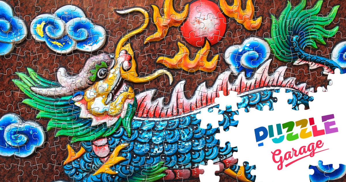 Chinese dragon on the wall Jigsaw Puzzle (Countries, China) | Puzzle Garage