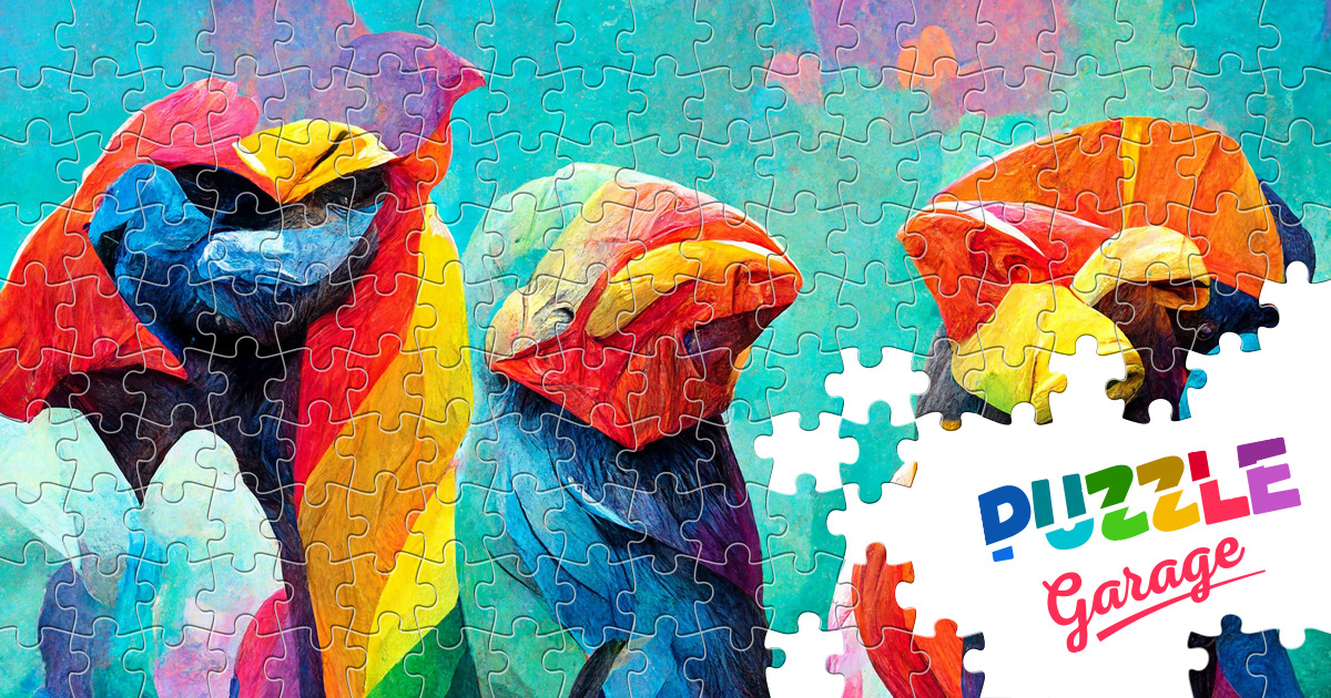 Abstraction with colorful birds Jigsaw Puzzle (Other, Abstraction ...