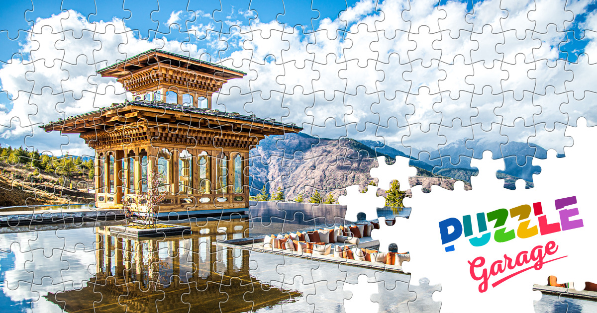 Pools in the mountains of Bhutan Jigsaw Puzzle (Nature, Mountains ...