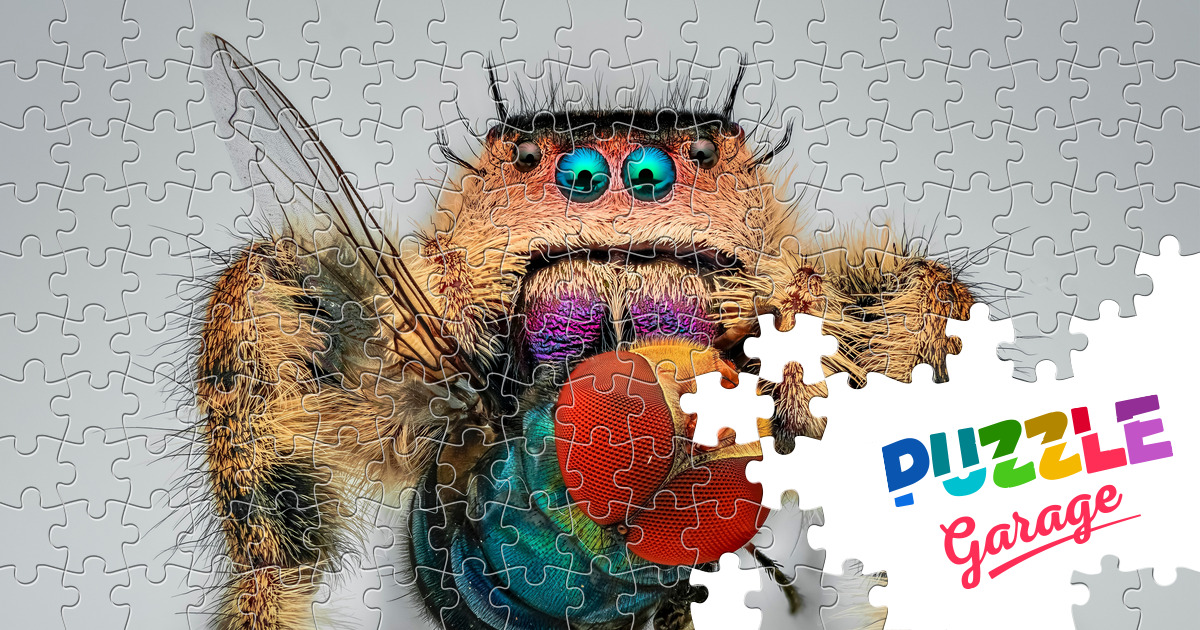 Spider with a fly Jigsaw Puzzle (Animals, Insects) | Puzzle Garage